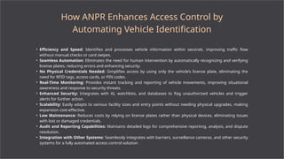 ANPR Based Vehicle Access Control Systems | PPTX