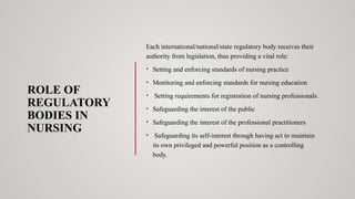 Role of regulatory bodies in Nursing .pptx