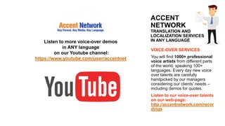 Accent Network - Translation, Subtitling, Transcription, Voice-Over | PPT