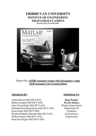 Anpr based licence plate detection report | PDF