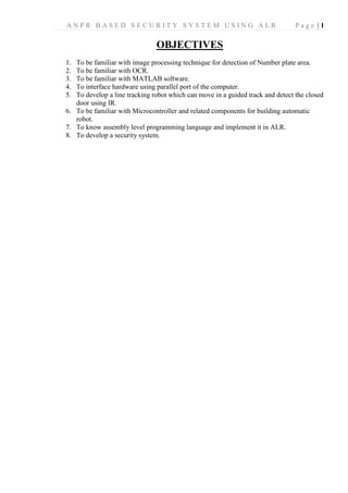 Anpr based licence plate detection report | PDF