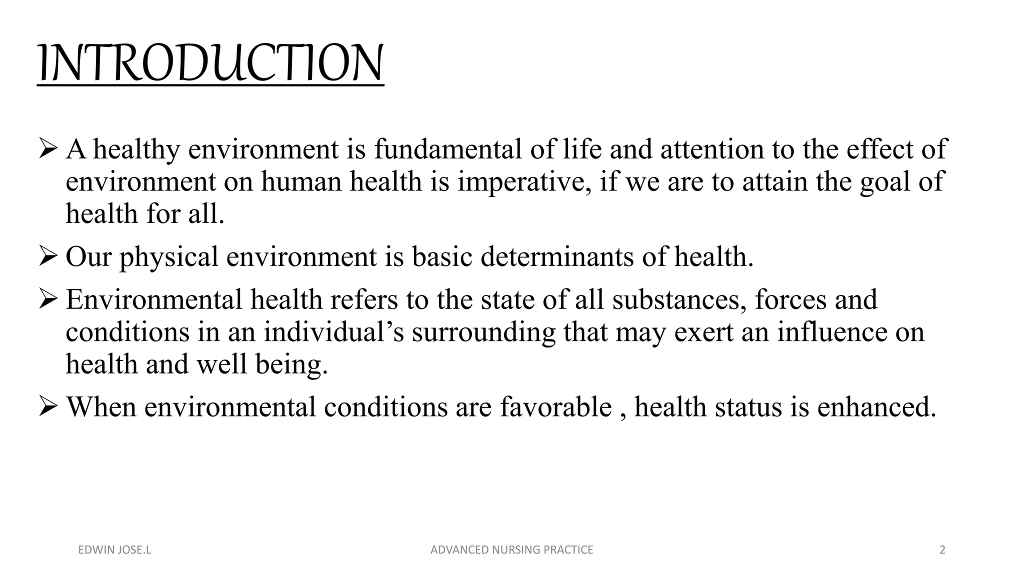 Health care environment, Health Economics, Health constraints, Planning ...