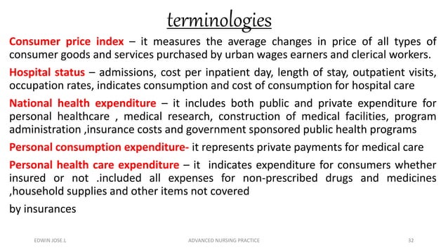 Health care environment, Health Economics, Health constraints, Planning ...