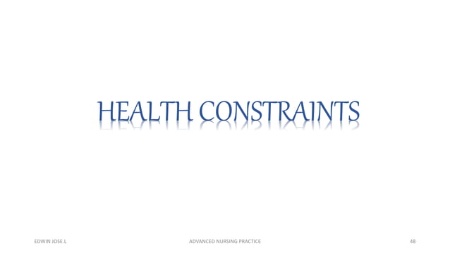 Health care environment, Health Economics, Health constraints, Planning ...