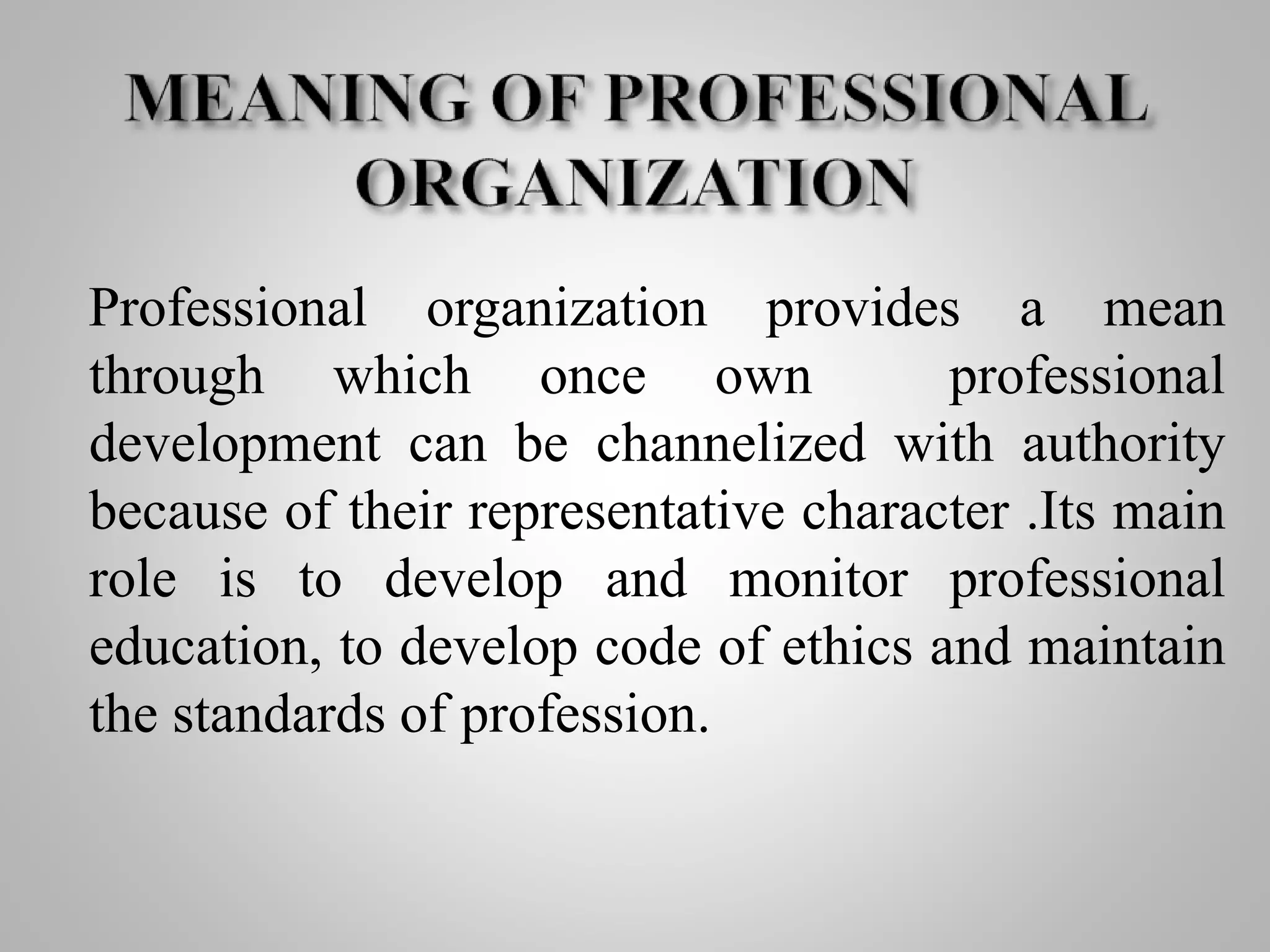 seminar on regulatory bodies and professional organization | PPTX