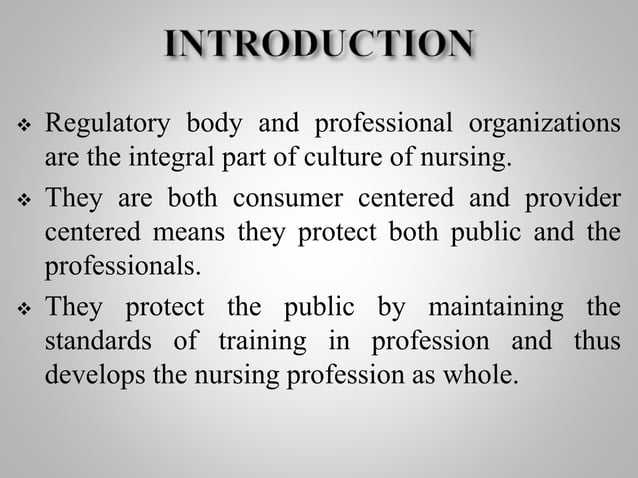 seminar on regulatory bodies and professional organization | PPT