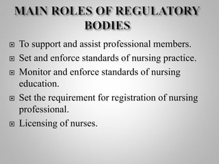 seminar on regulatory bodies and professional organization | PPTX