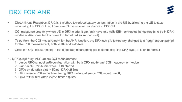 Anr feature in lte | PPTX | Operating Systems | Computer Software and Applications