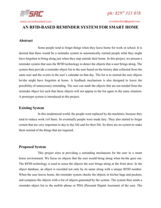 An rfid based reminder system for smart home | PDF