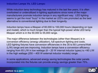 Electromagnetic Induction Lighting & Advanced NRG Solutions | PPT