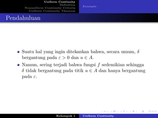 Uniform Continuity | PDF
