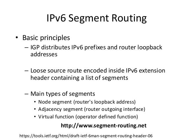 Implementing Ipv6 Segment Routing In The Linux Kernel