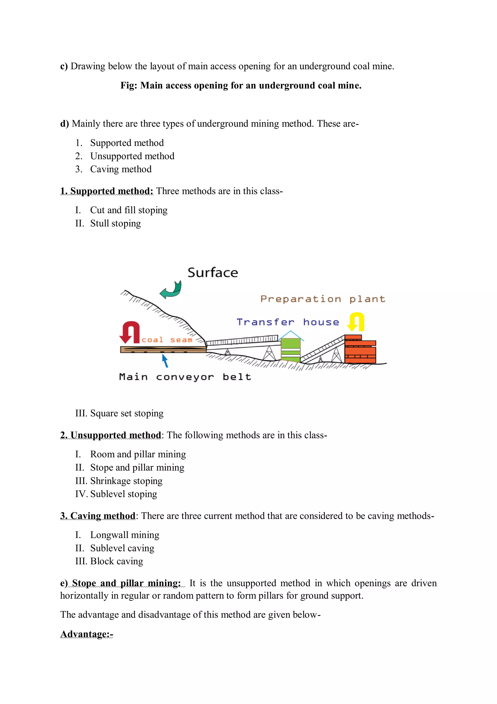 Underground Mining System Question Pattern and Answer | PDF