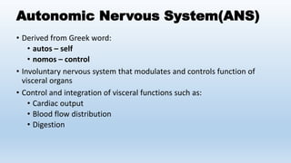 Functional Organization of Autonomic Activity | PPT