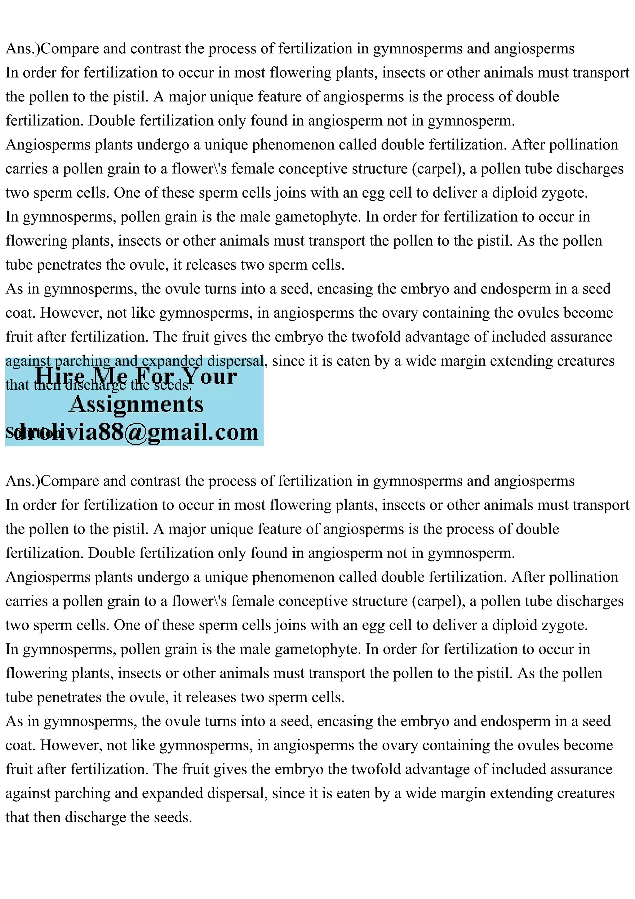 Ans.)Compare and contrast the process of fertilization in gymnosperm.pdf