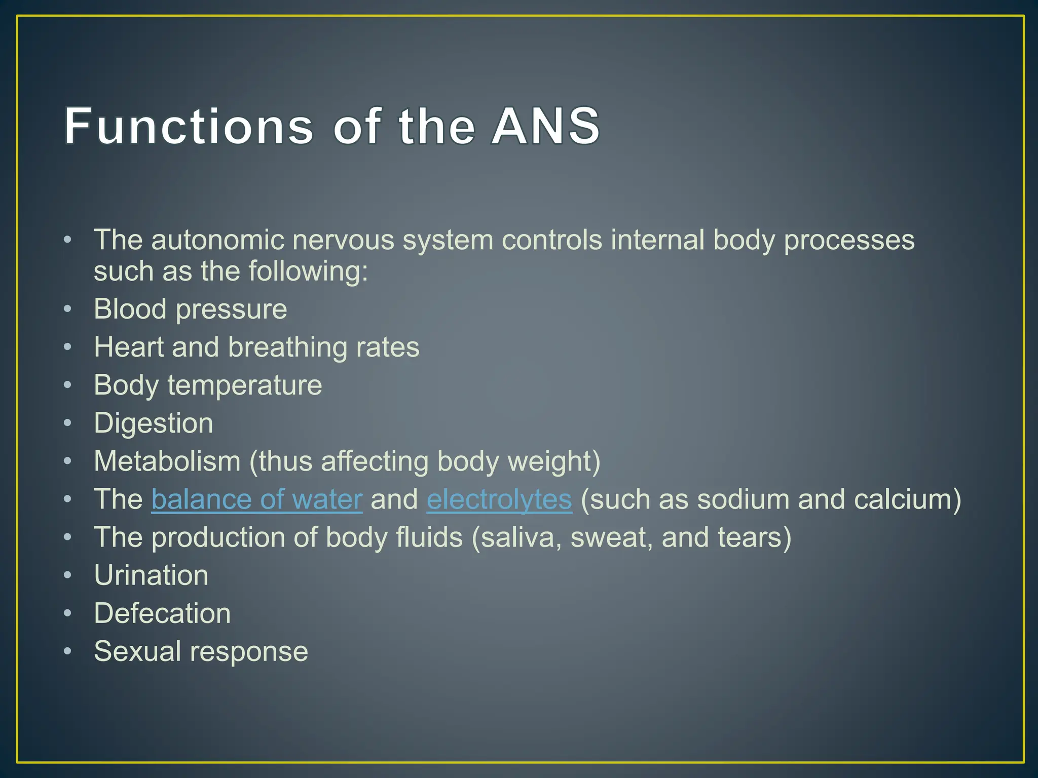 Autonomic nervous system | PPTX | Brain and Nervous System Disorders | Diseases and Conditions