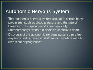 Autonomic nervous system | PPTX | Brain and Nervous System Disorders ...