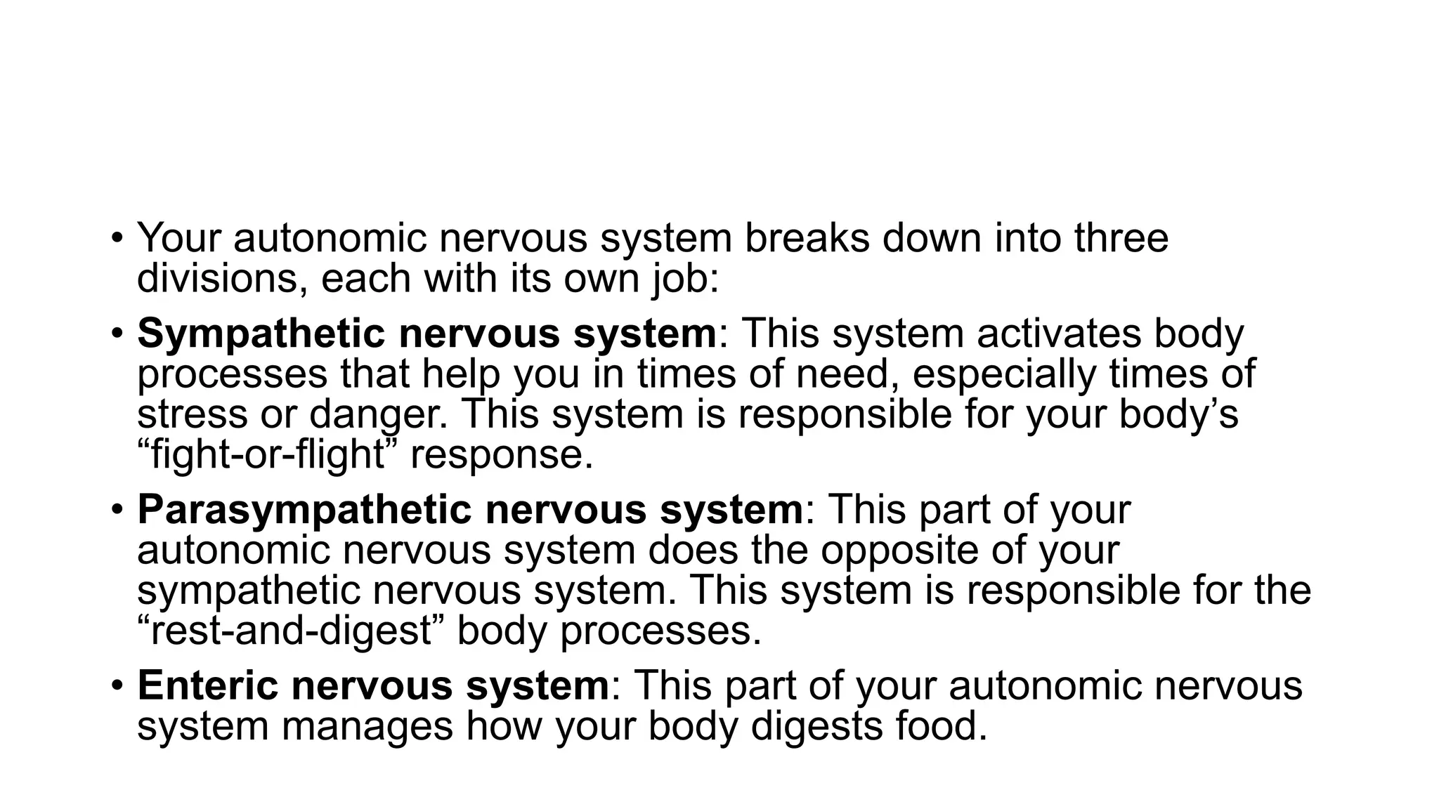 Autonomic nervous system and its components | PPTX
