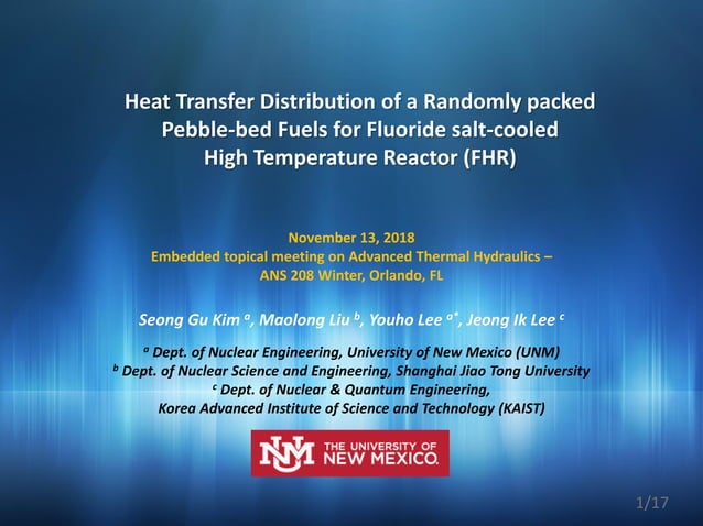 Heat Transfer Distribution of a Randomly Packed Pebble-bed Fuels for ...