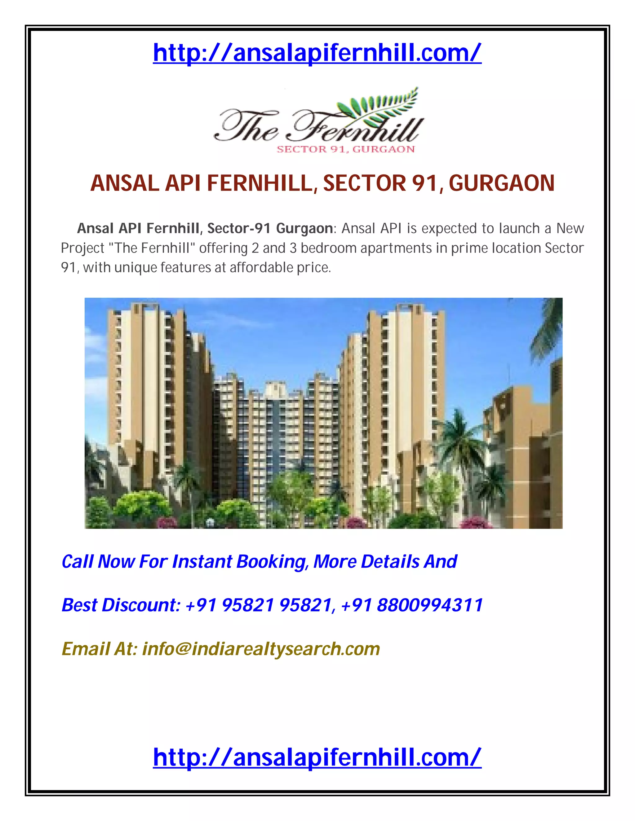 Ansal api fernhill gurgaon sec 91 good floor plans | PDF