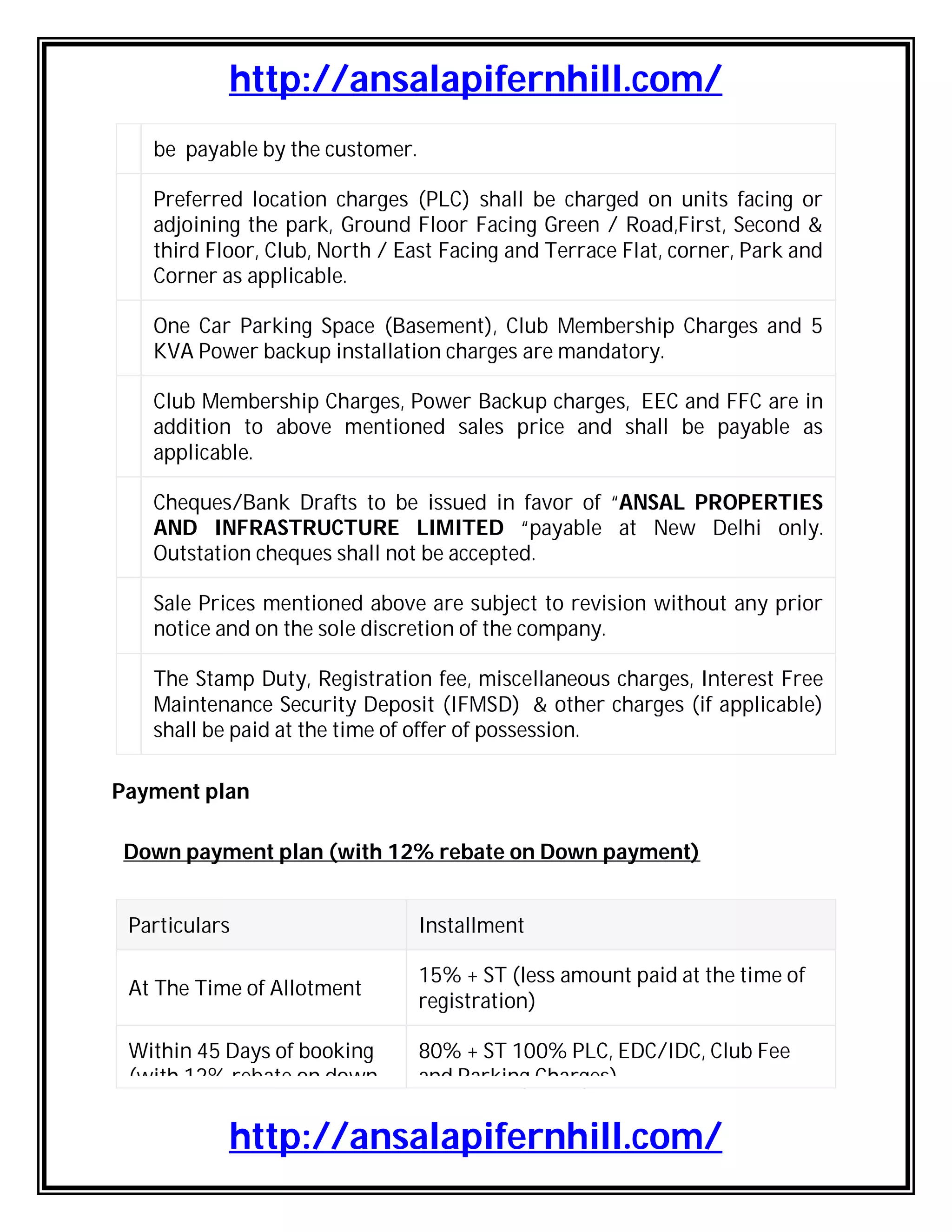 Ansal api fernhill gurgaon sec 91 good floor plans | PDF