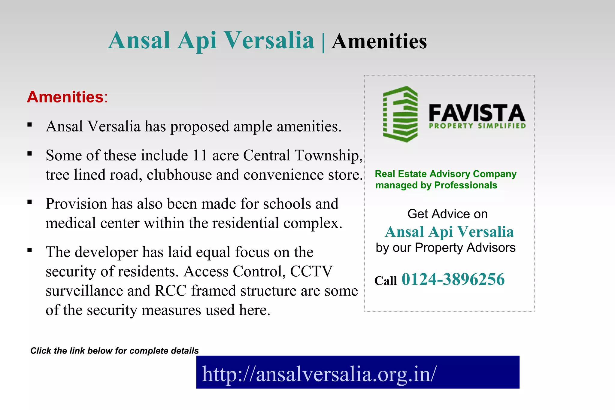 Ansal Api Versalia Sector 67A Gurgaon | PPT