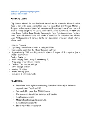 Ansal city centre | DOCX