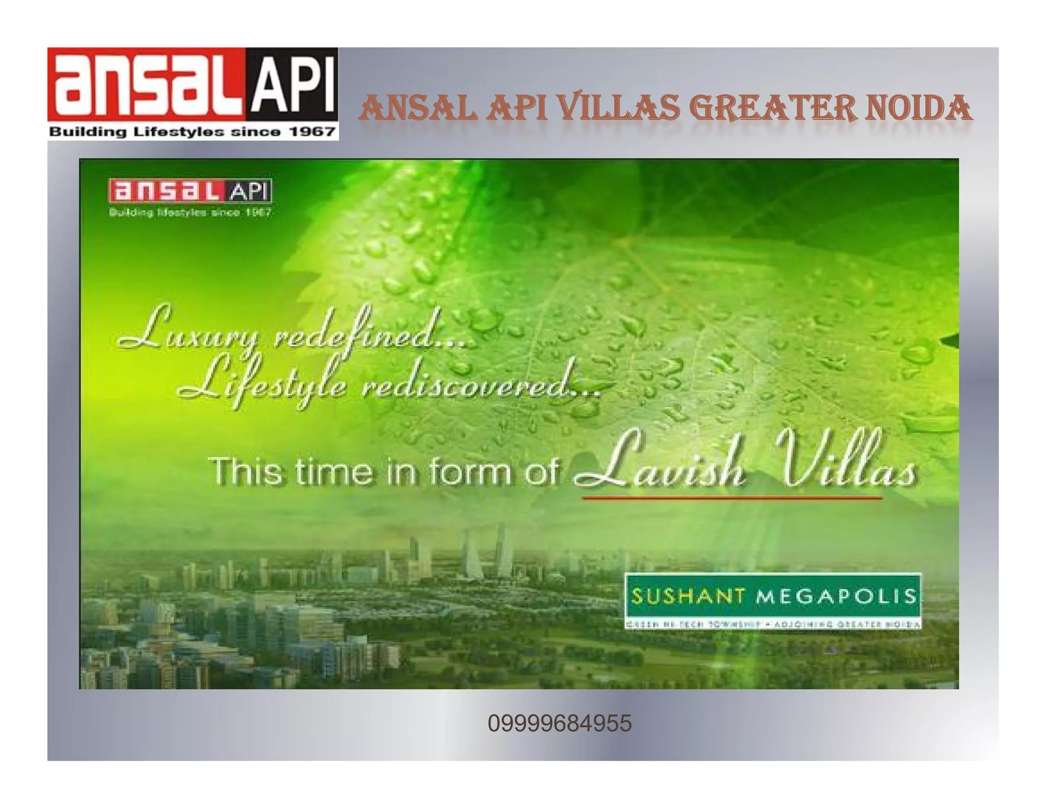 Ansal API Villas Greater Noida@9999684955 | PPT