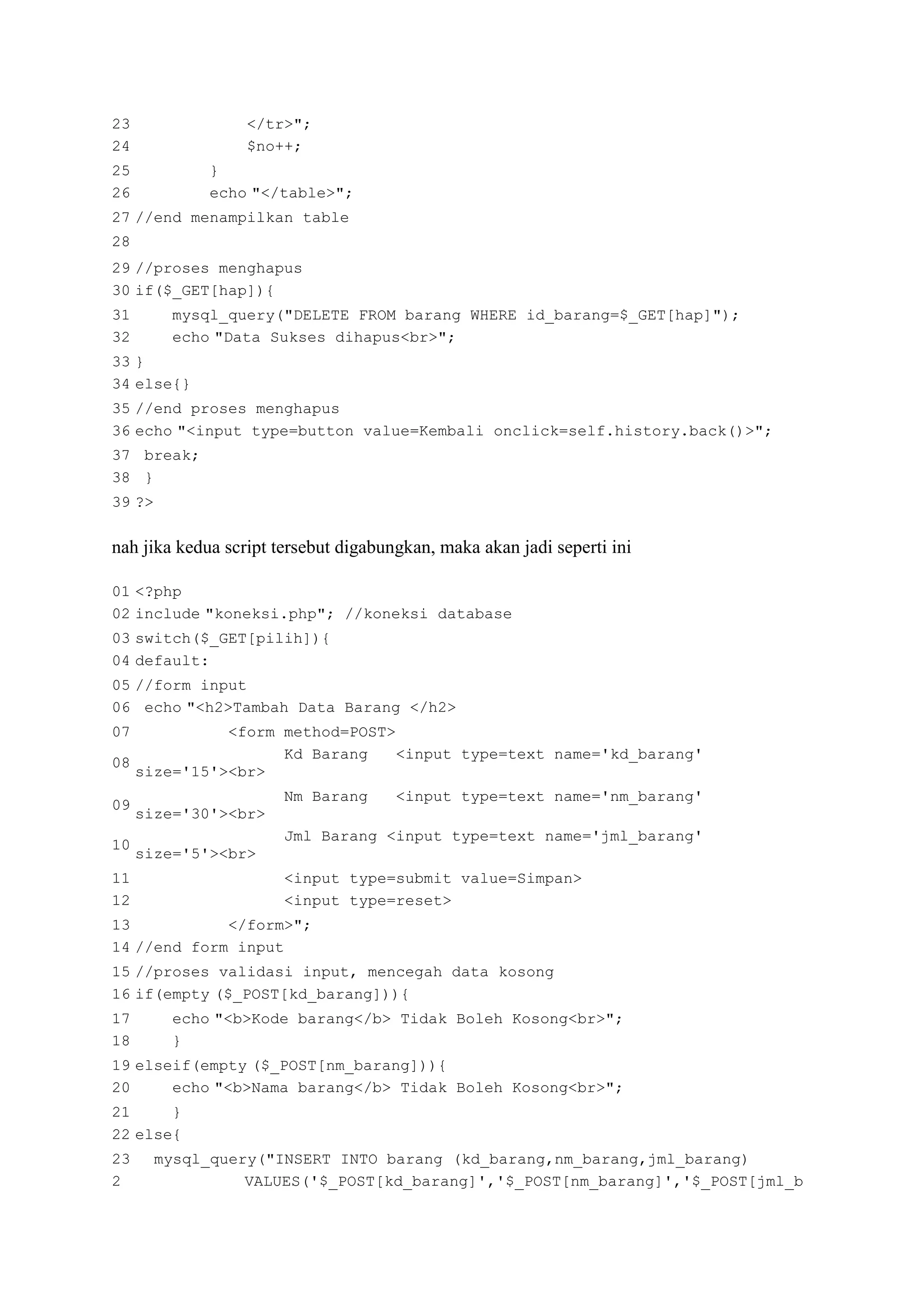 Ansanwan form sederhana php | DOCX