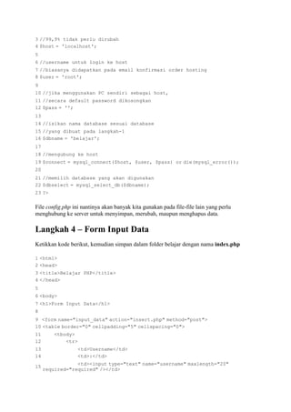Ansanwan form sederhana php | DOCX
