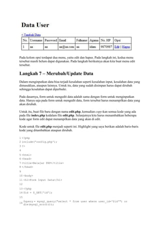 Ansanwan form sederhana php | DOCX