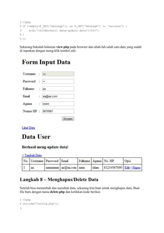 Ansanwan form sederhana php | DOCX