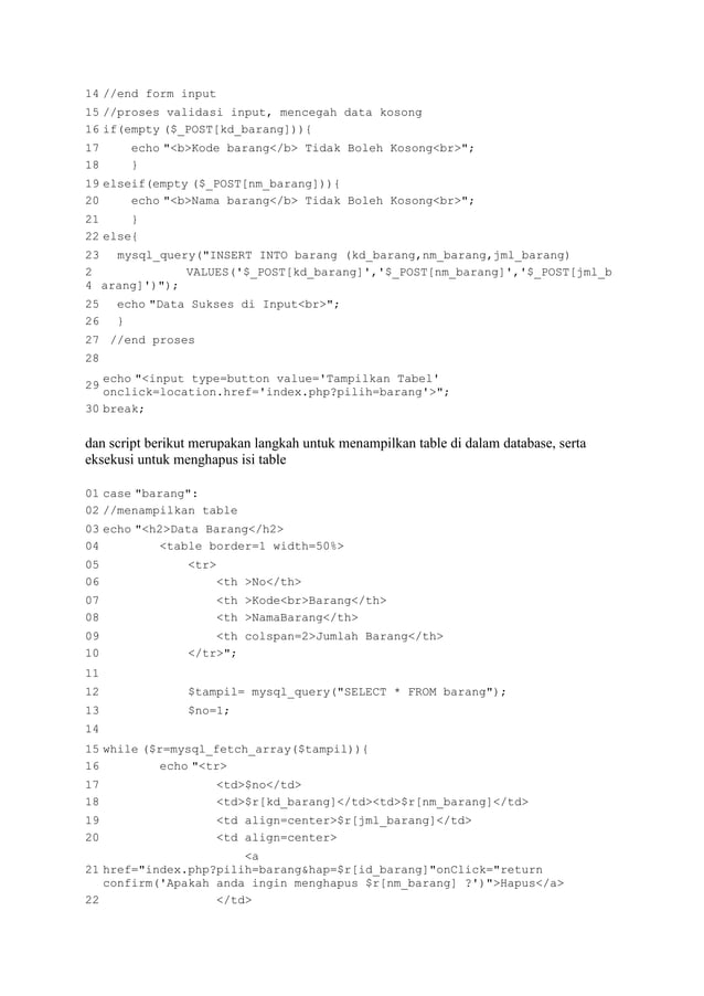 Ansanwan form sederhana php | DOCX