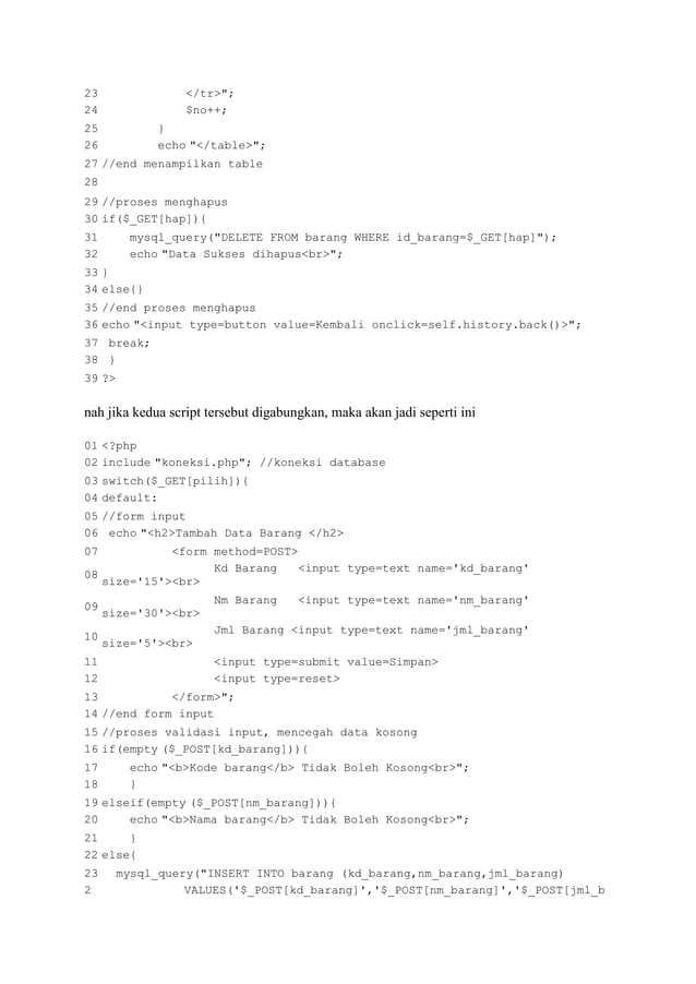 Ansanwan form sederhana php | DOCX