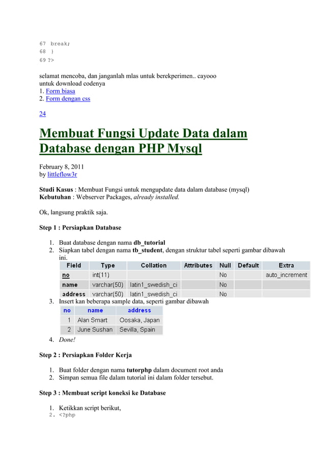 Ansanwan form sederhana php | DOCX
