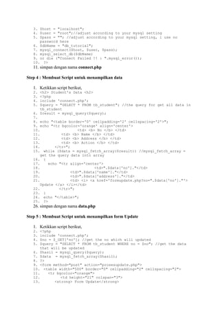 Ansanwan form sederhana php | DOCX