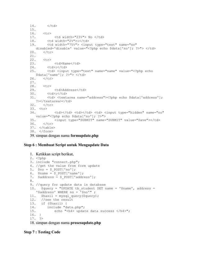 Ansanwan form sederhana php | DOCX