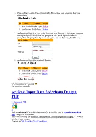 Ansanwan form sederhana php | DOCX