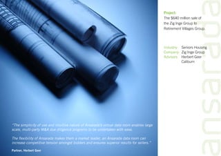 Ansarada Clients Projects | PPT