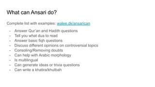 Ansari: Practical experiences with an LLM-based Islamic Assistant | PDF