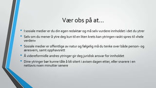 Ansatte og sosialemedier | PPTX