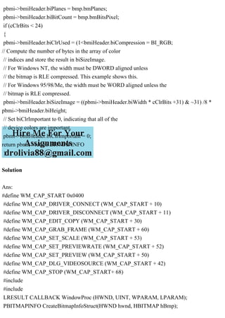 Ans#define WM_CAP_START 0x0400 #define WM_CAP_DRIVER_CONNECT (W.pdf | Computing | Technology ...