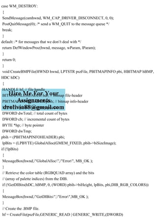 Ans#define WM_CAP_START 0x0400 #define WM_CAP_DRIVER_CONNECT (W.pdf | Computing | Technology ...