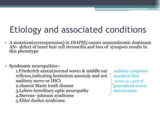 auditory neuropathy spectrum disorder | PPTX