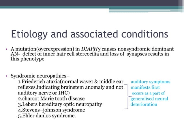 auditory neuropathy spectrum disorder | PPTX