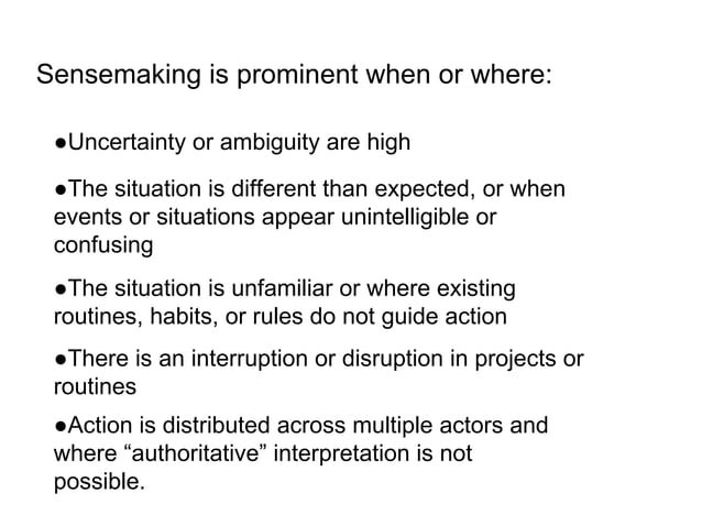 Ansell sensemaking lecture | PPT