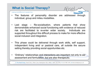 Social Therapy - Development for Personality Disorder Treatment a ...