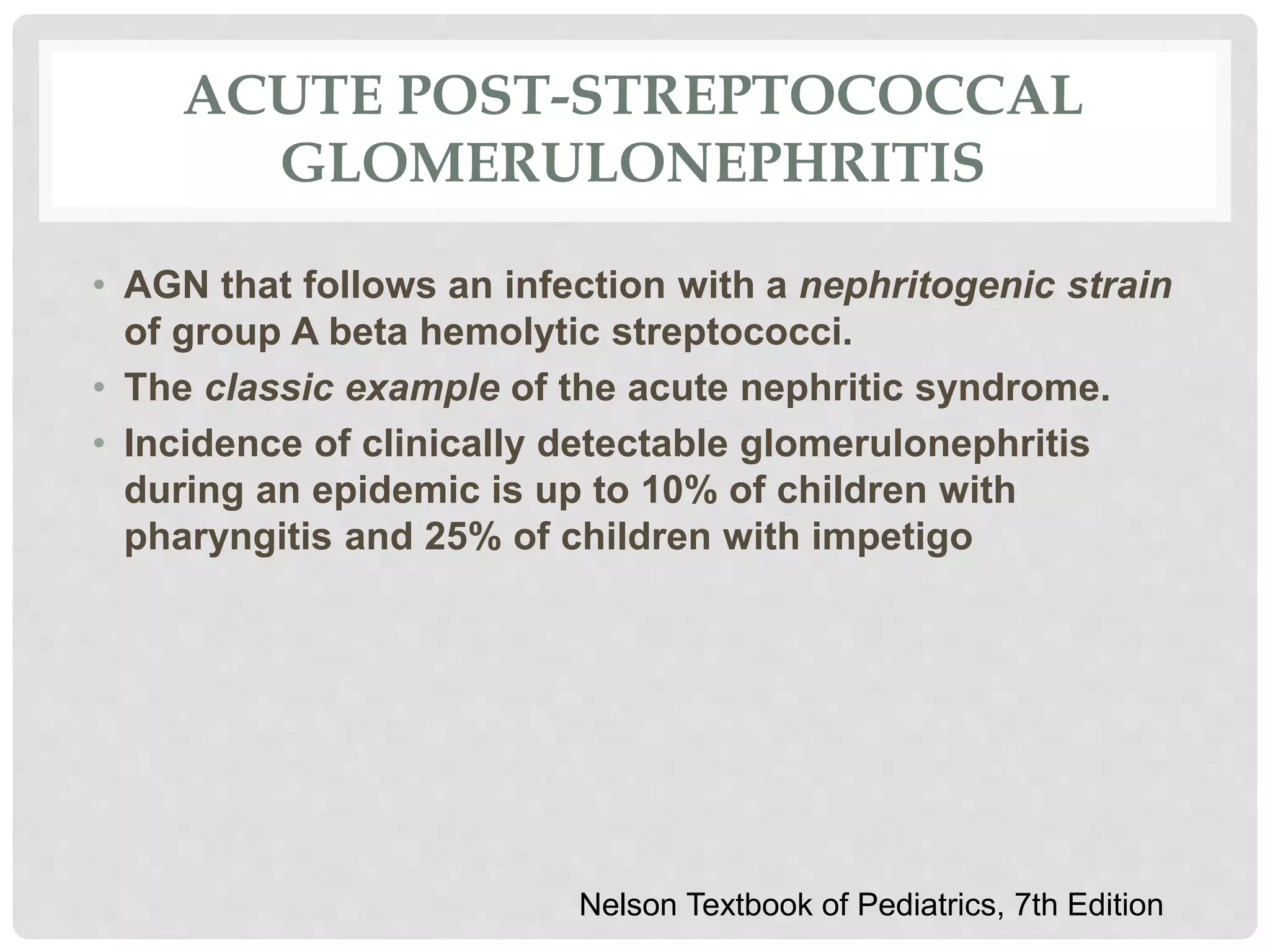 Acute Nephritic Syndromes | PPTX