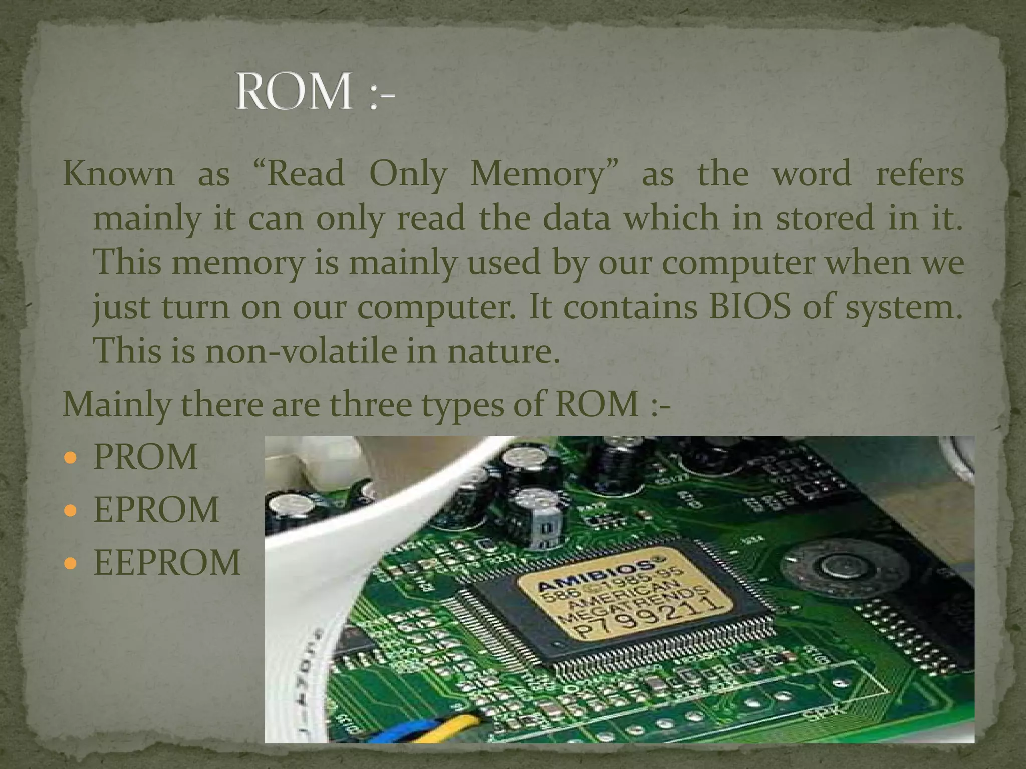 Presentation on computer memory | PPT