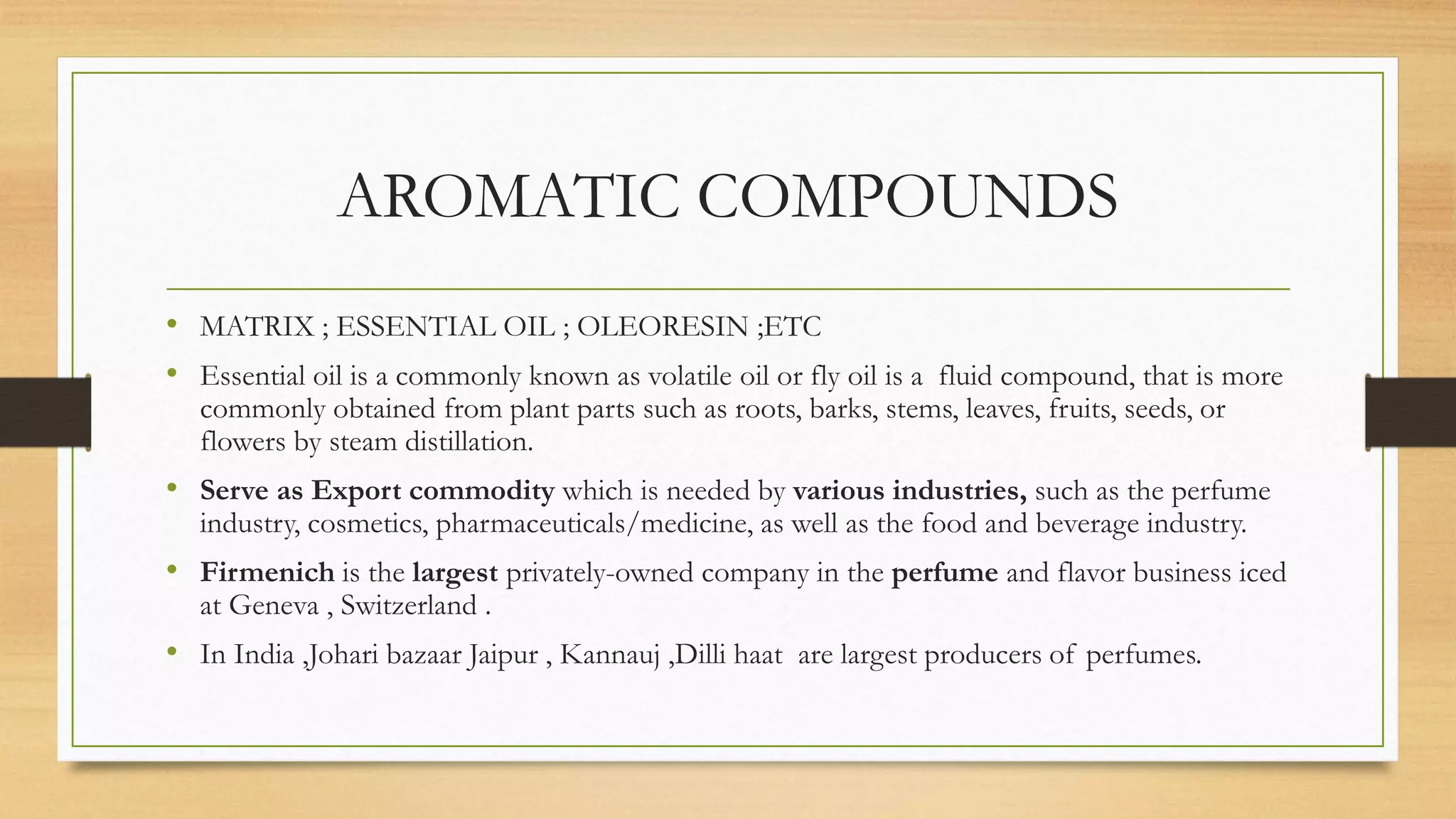 Extraction of aromatic compounds from spices | PDF